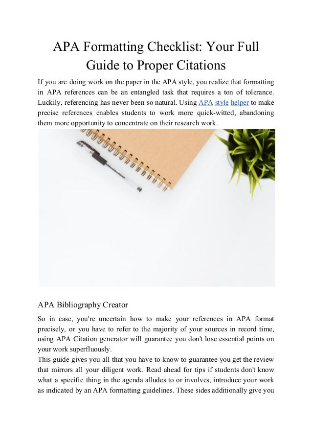APA Formatting Checklist: Your Full Guide to Proper Citations