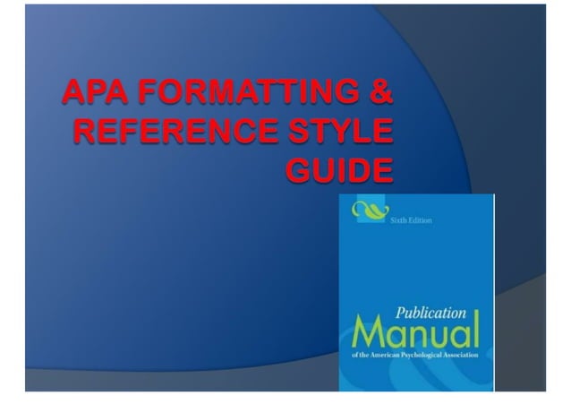 APA Formatting & Reference Style Guide | PPT