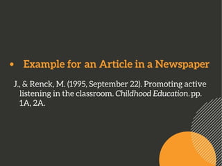 APA Formatting Style | PPT