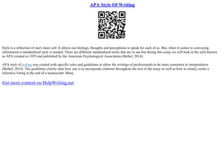 Apa Format Writing Style Analysis | PPT