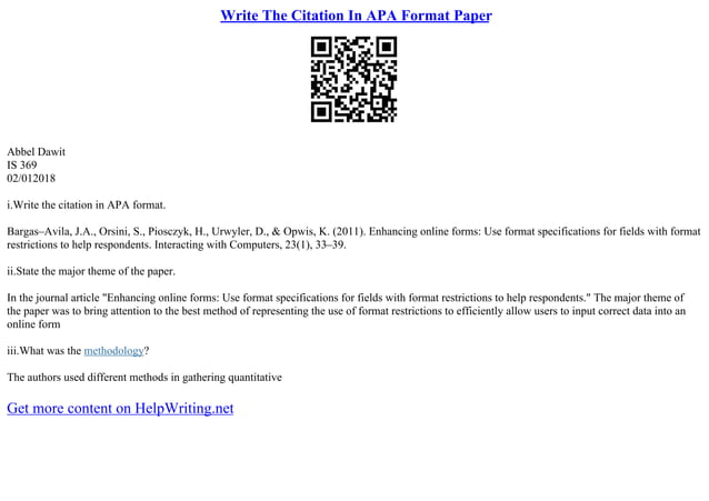 Apa Format Writing Style Analysis | PPT