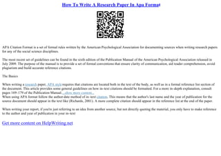 Apa Format Writing Style Analysis | PPT