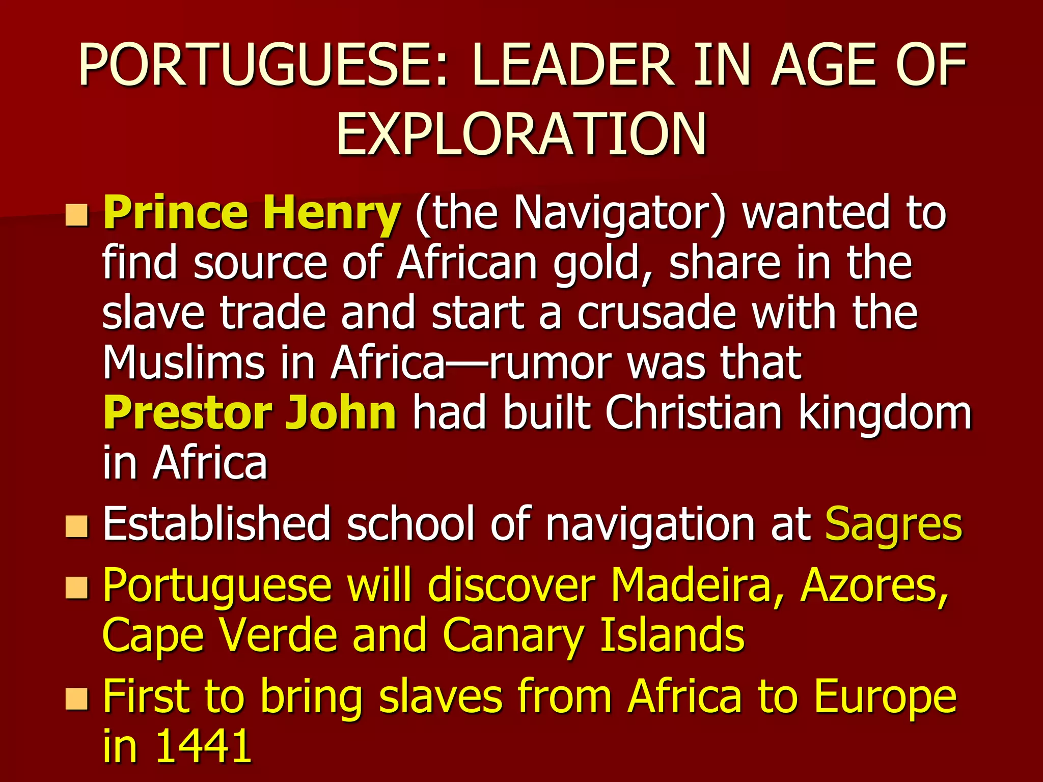 Ap age of exploration powerpoint | PPT