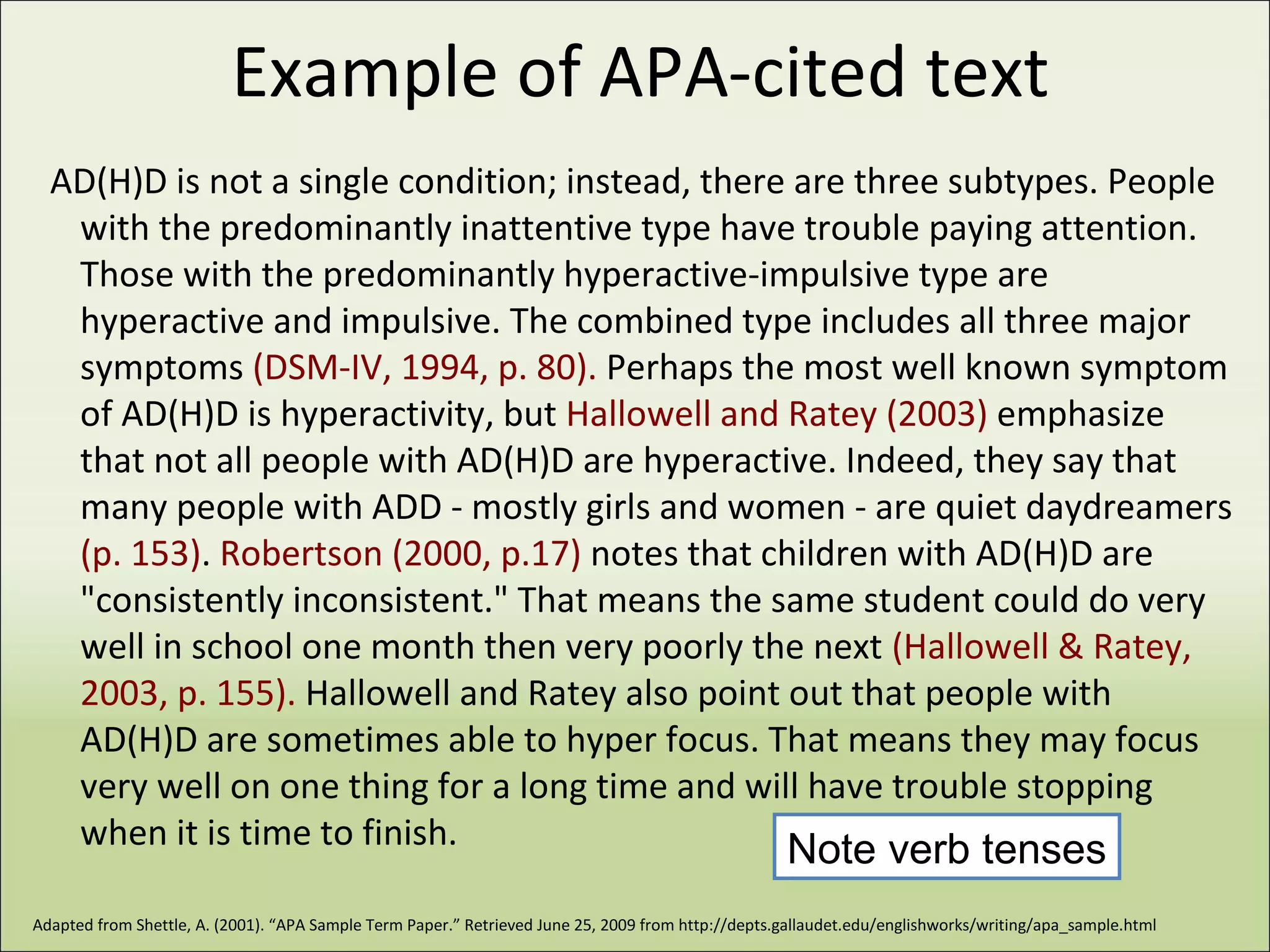 APA Guidelines & Formatting | PPT