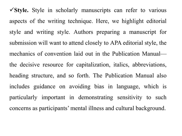 APA Guide to Preparing Manuscripts | PPTX