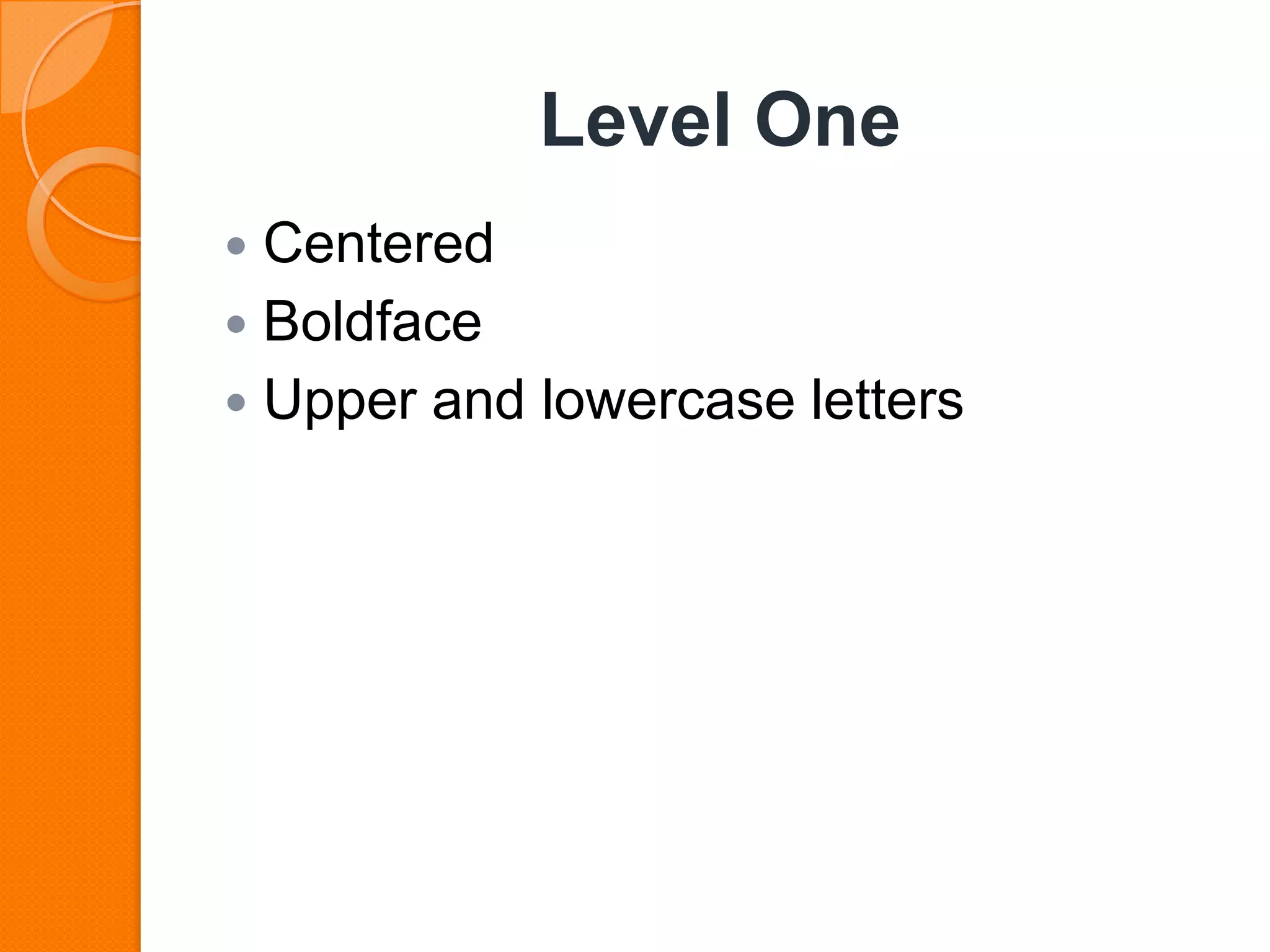Apa headings presentation | PPTX
