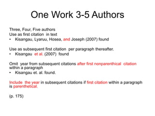 APA In-Text Citations 6th Ed. | PPT