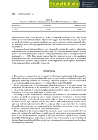 A Pair-Wise Analysis Of The Cognitive Demand Levels Of Mathematical ...