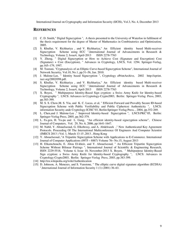 A PAIRING-FREE IDENTITY BASED TRIPARTITE SIGNCRYPTION SCHEME | PDF | Information and Network ...