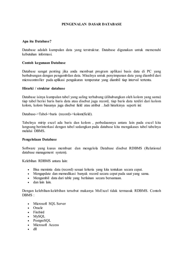 Apa itu database?? | PDF