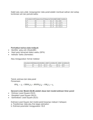 Apa itu data panel | DOCX