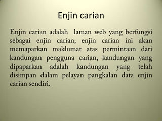 Apa itu enjin carian | PPT