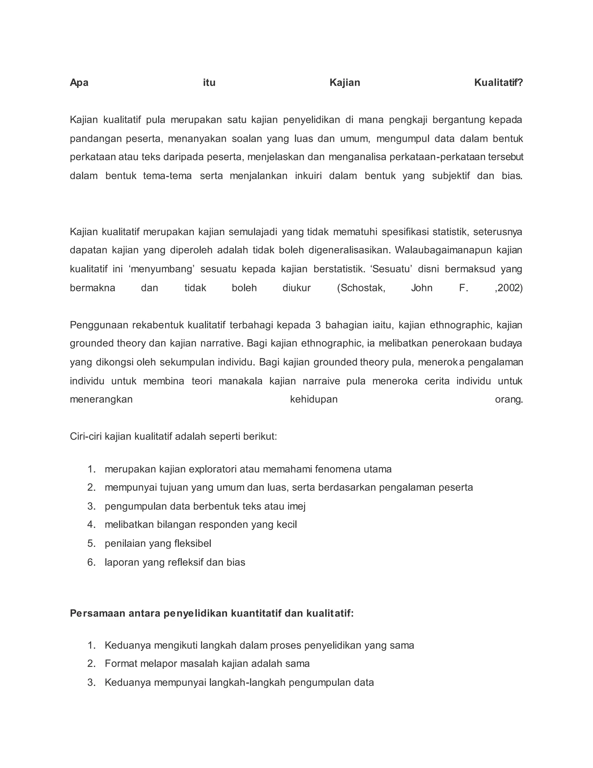 Apa itu kajian kualitatif | DOCX