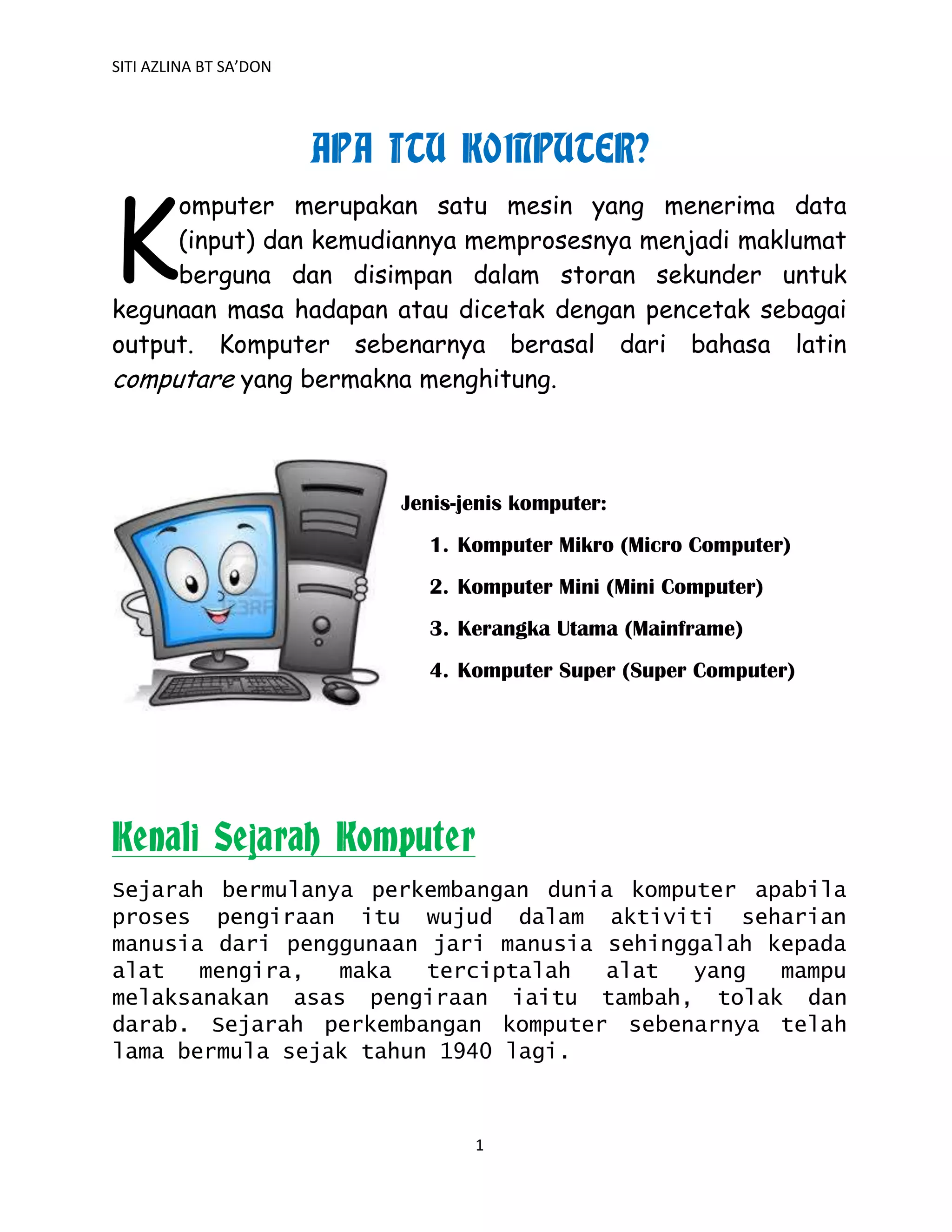 Apa itu komputer | DOCX