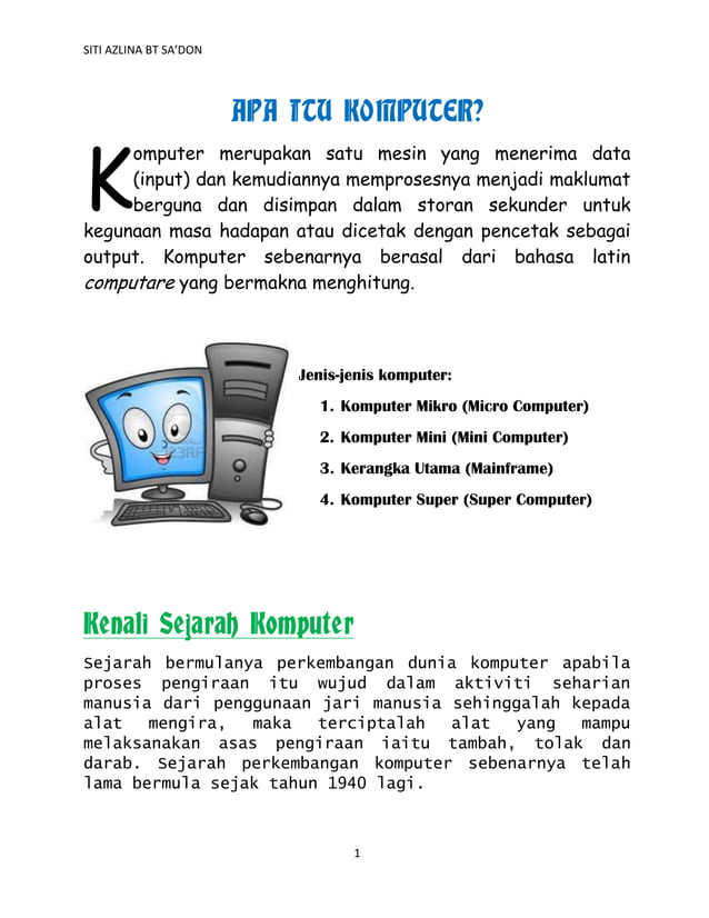 Apa itu komputer | DOCX