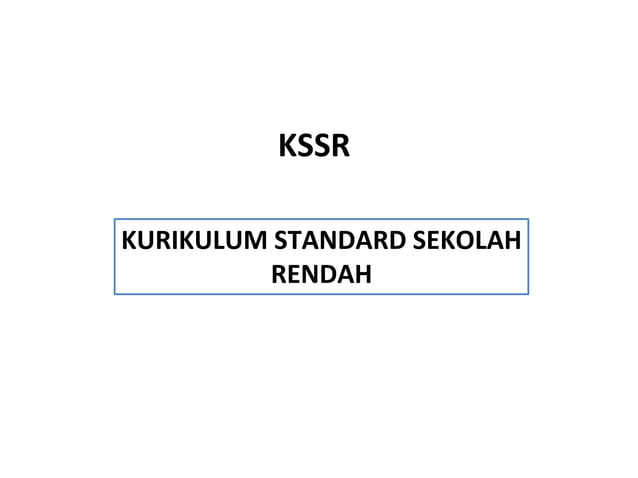 Apa itu kssr | PPTX