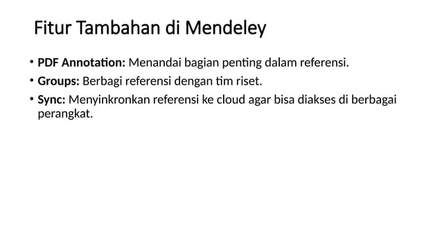 LATIHAN MENGGUNAKAN APLIKASI Mendeley. .pptx