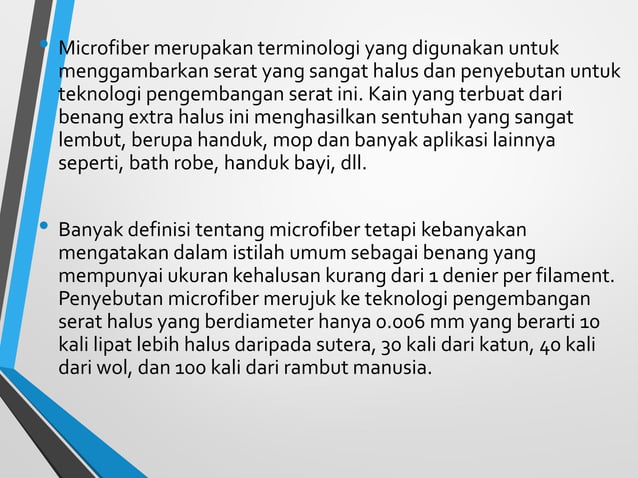 Apa itu microfiber | PPT | Free Download