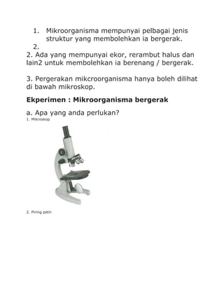 Apa itu mikrooraganisma tahun 5 | DOCX