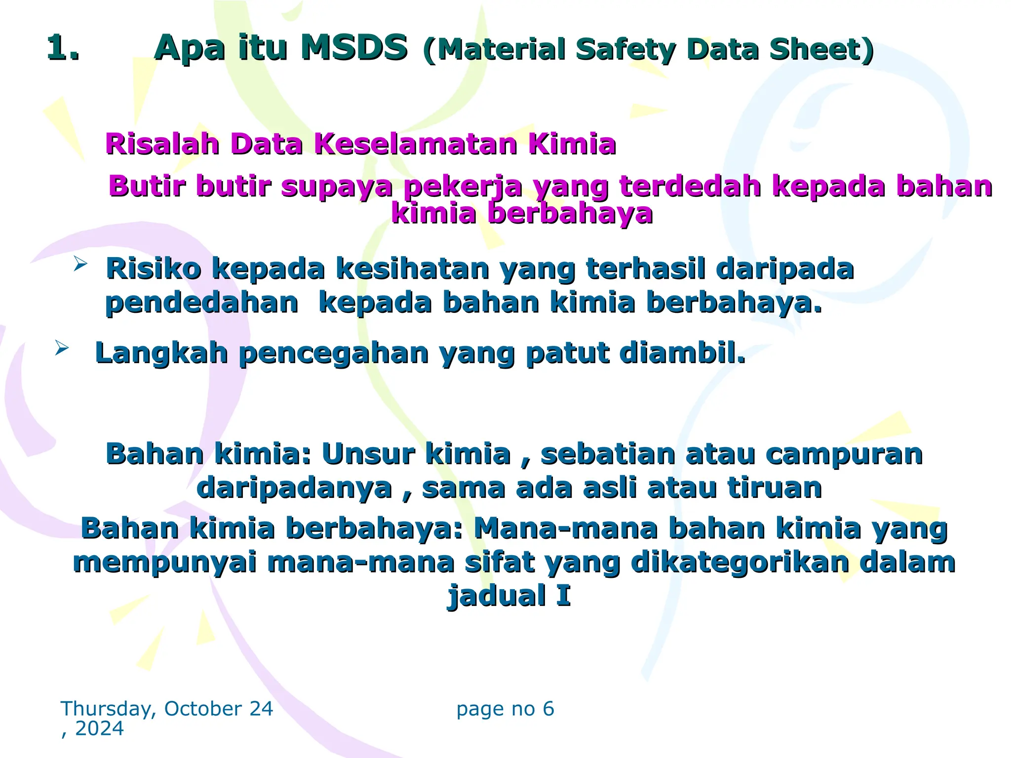 Apa itu MSDS untuk pengetahuaan anda di masa ini | PPT