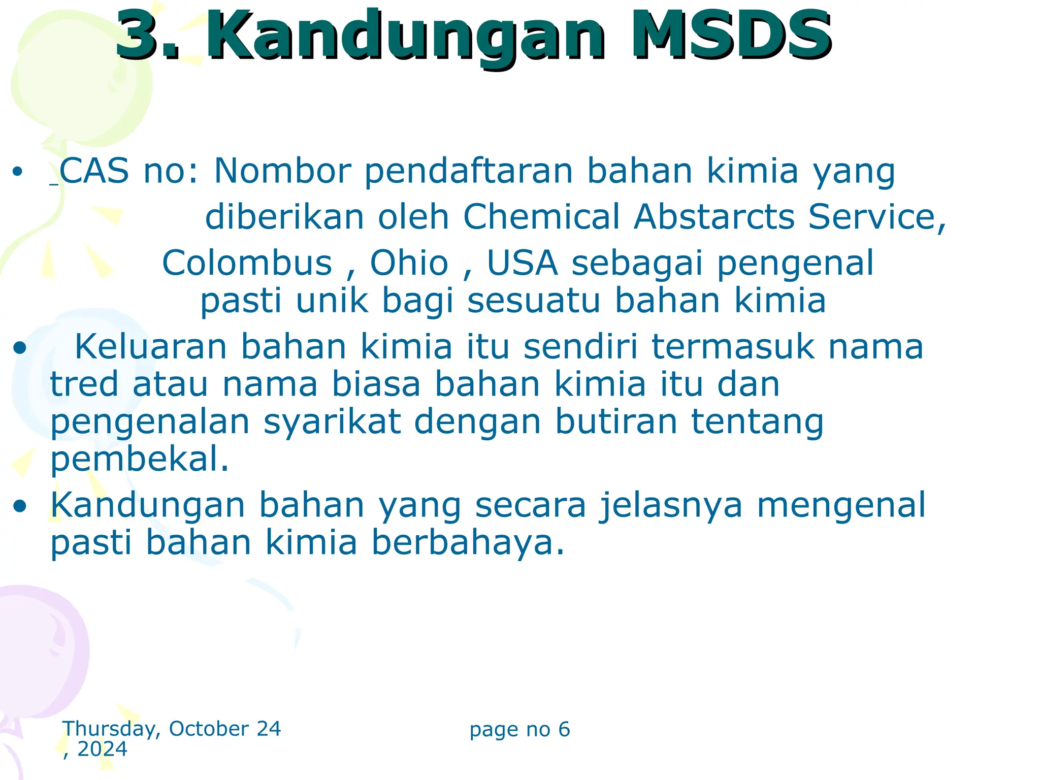 Apa itu MSDS untuk pengetahuaan anda di masa ini | PPT