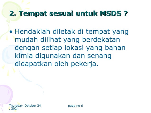 Apa itu MSDS untuk pengetahuaan anda di masa ini | PPT