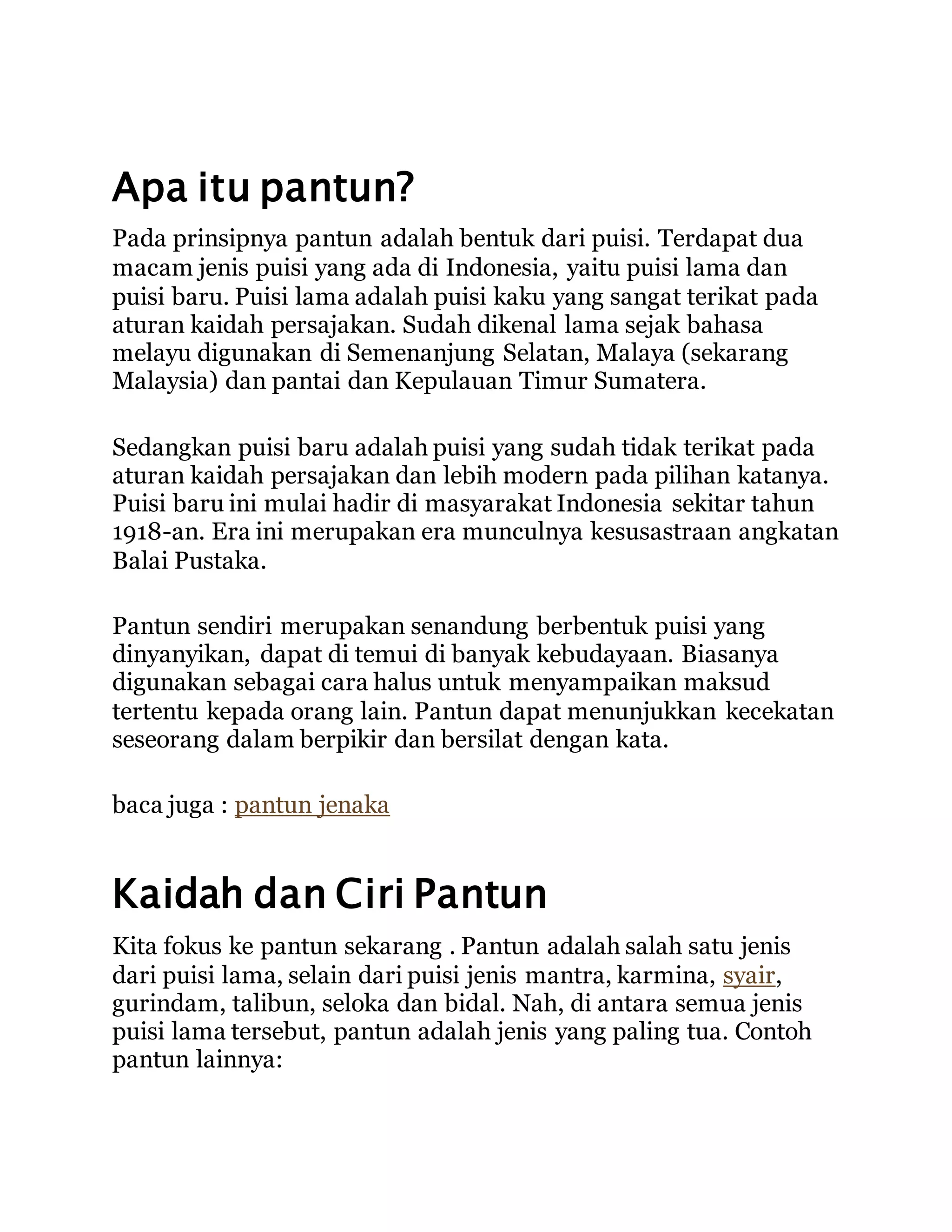 Apa itu pantun | DOCX