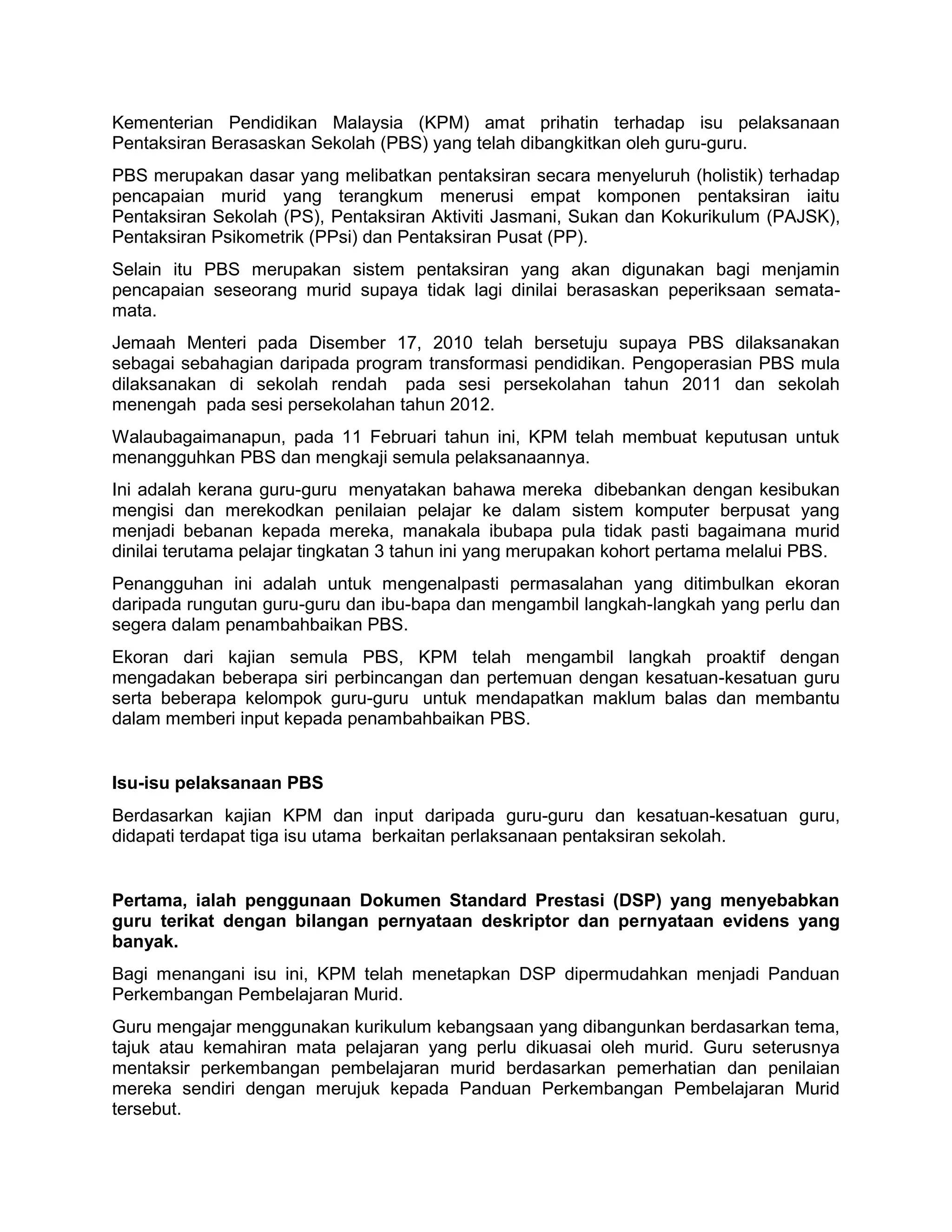 Apa itu pentaksiran berasaskan sekolah sejarah | DOC