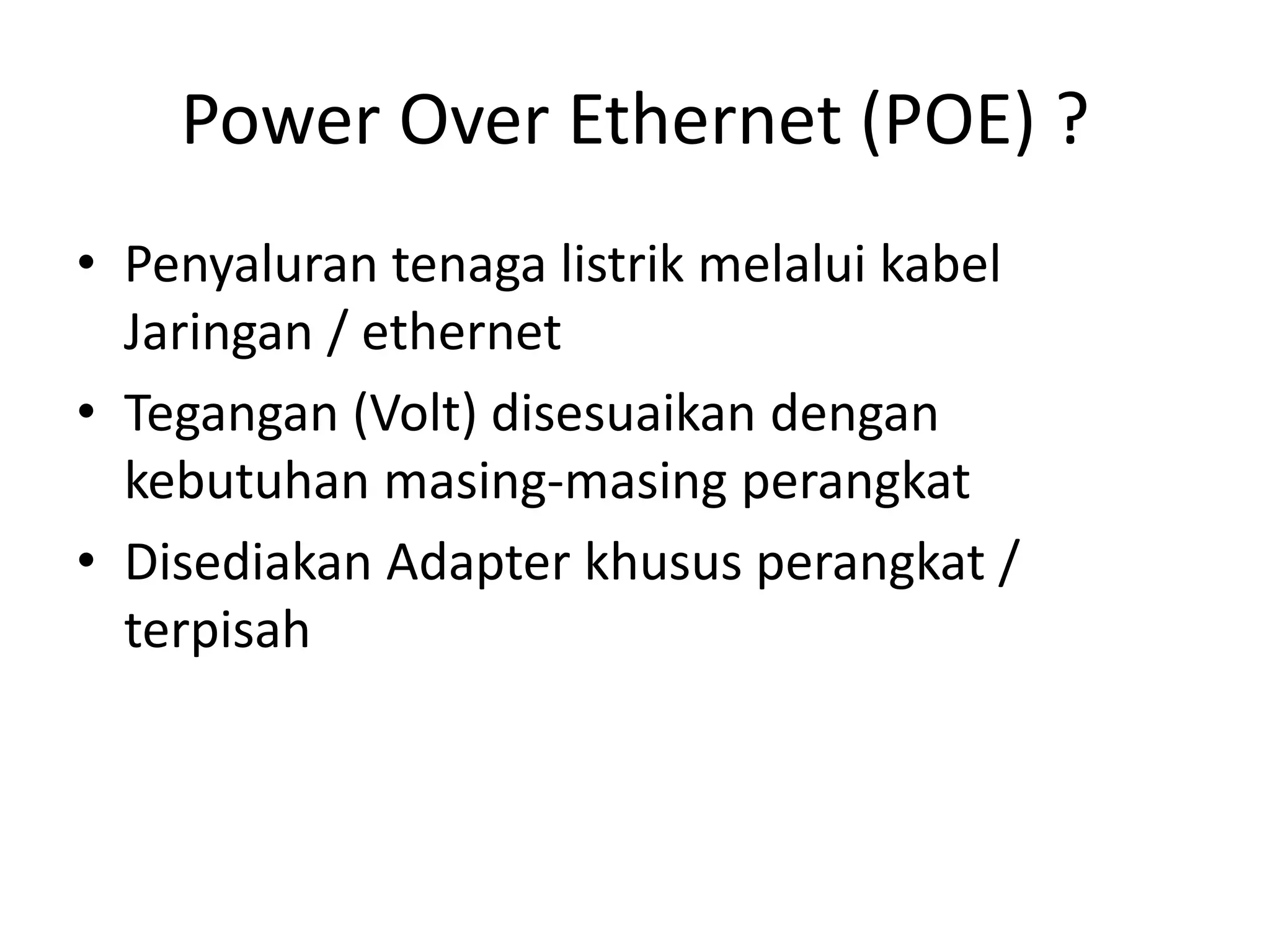 Apa itu power over ethernet | PDF