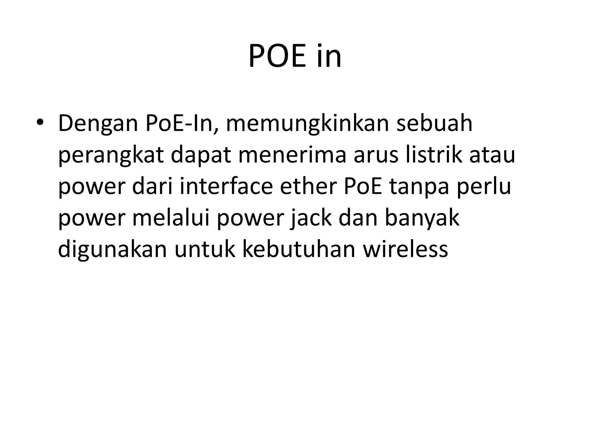Apa itu power over ethernet | PDF