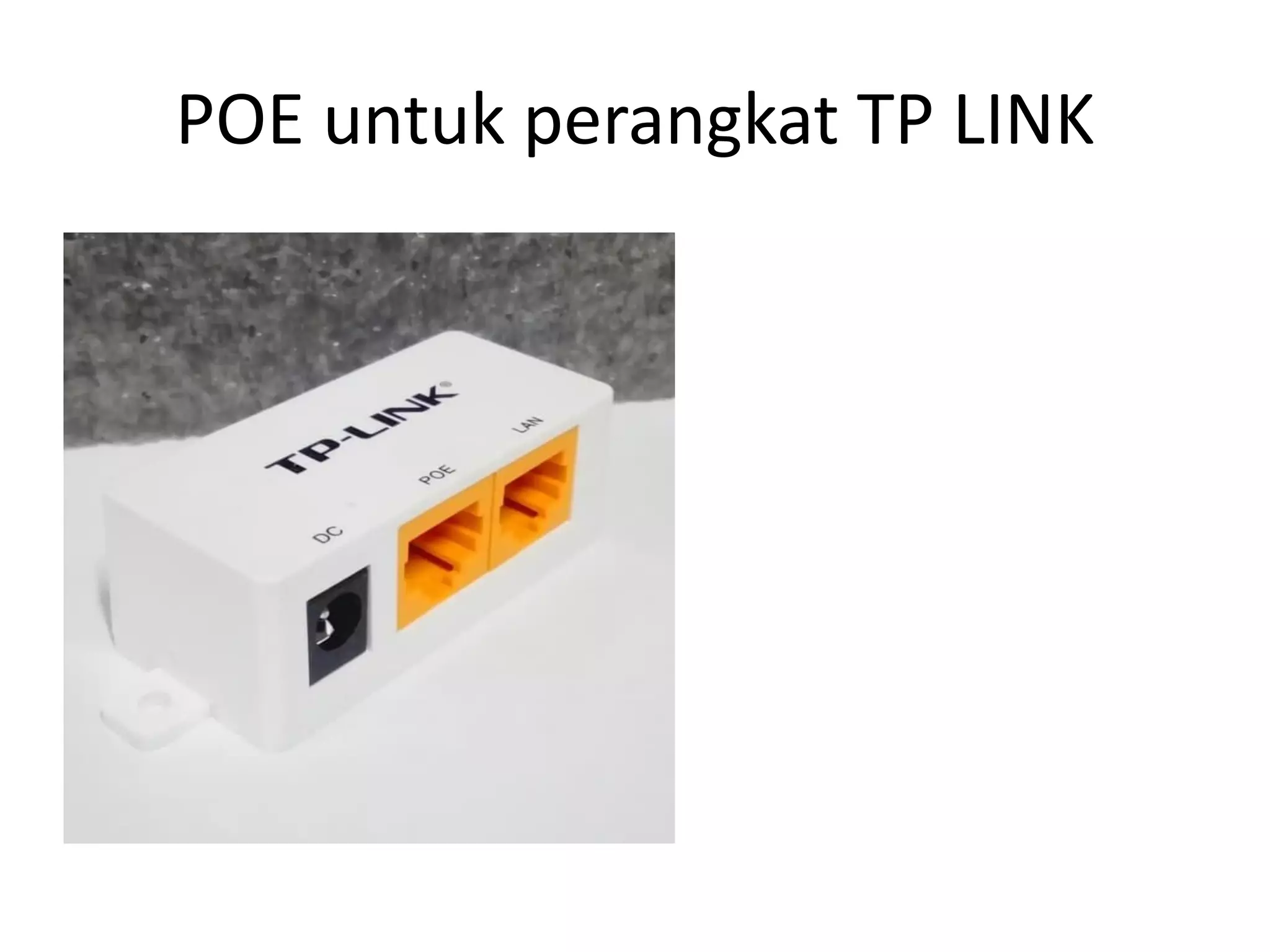 Apa itu power over ethernet | PDF