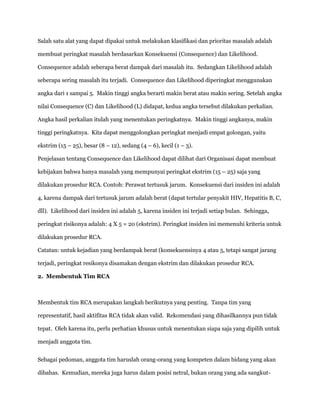 Apa itu root cause analysis | DOCX