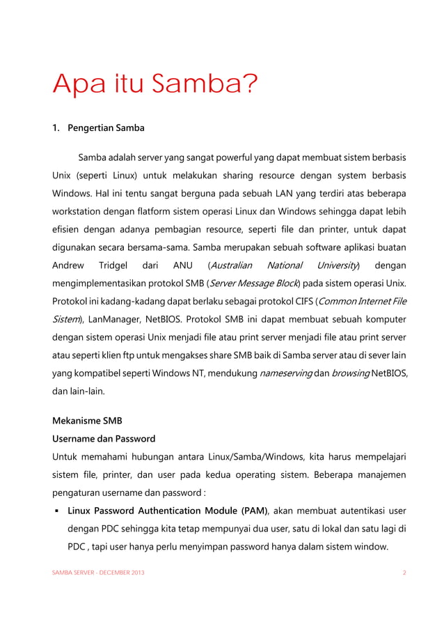 Apa itu samba | PDF