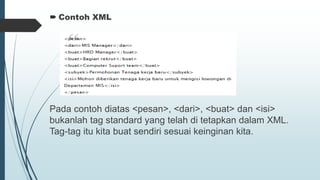 Apa itu XML - JSON - JavaScript - Front end & Back end | PPTX