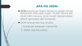 Apa itu XML - JSON - JavaScript - Front end & Back end | PPTX