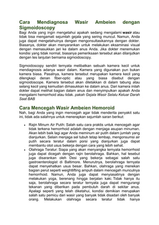 Apakah gejala wasir selalu keluar darah saat bab | PDF