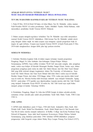 Apakah relevannya veteran mayc | PDF