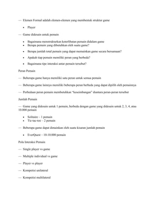 Apakah semua game memiliki | DOC