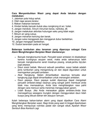 Apakah wasir sembuh bisa kambuh lagi | PDF