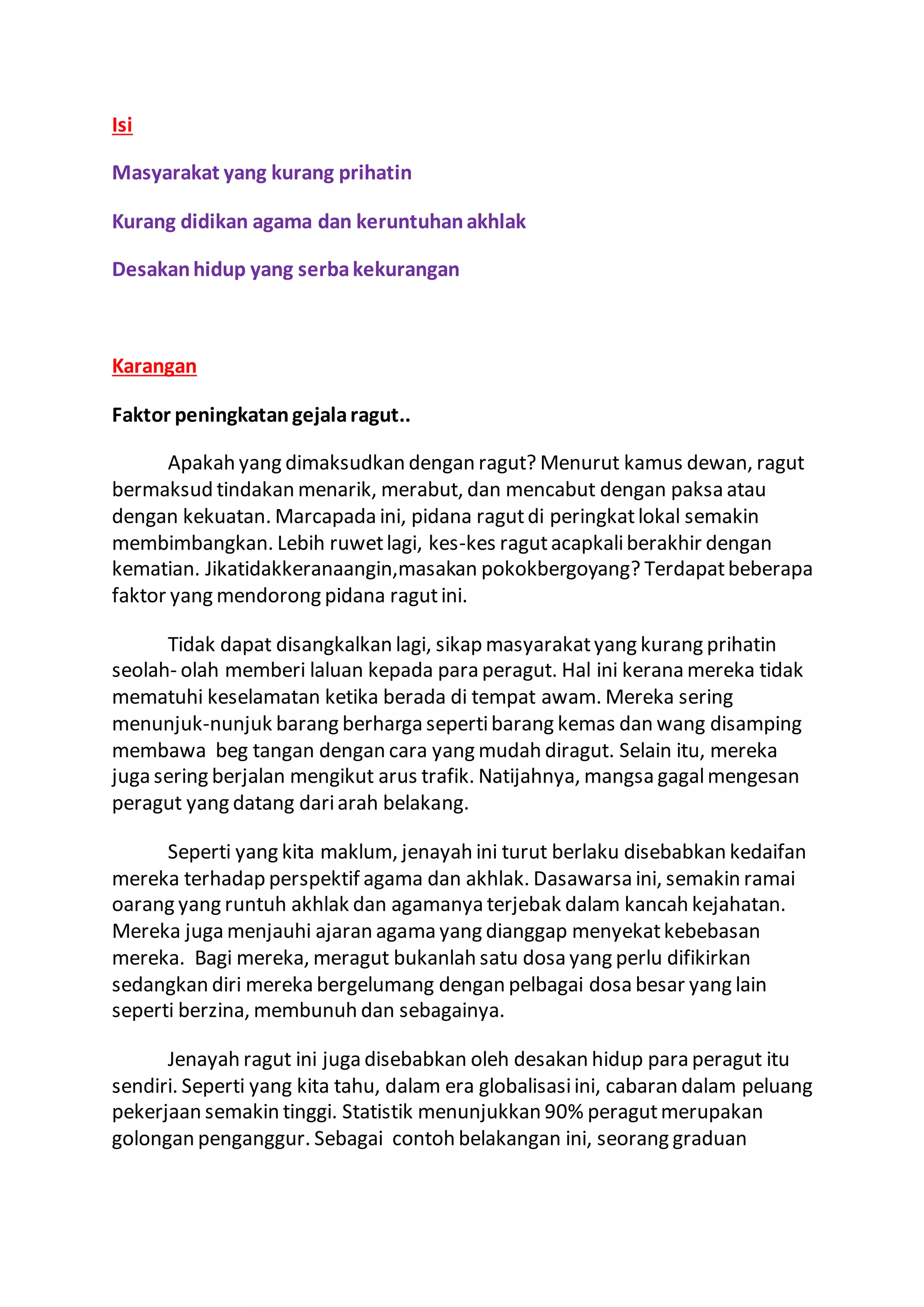 Faktor Peningkatan Gejala Ragut | DOCX