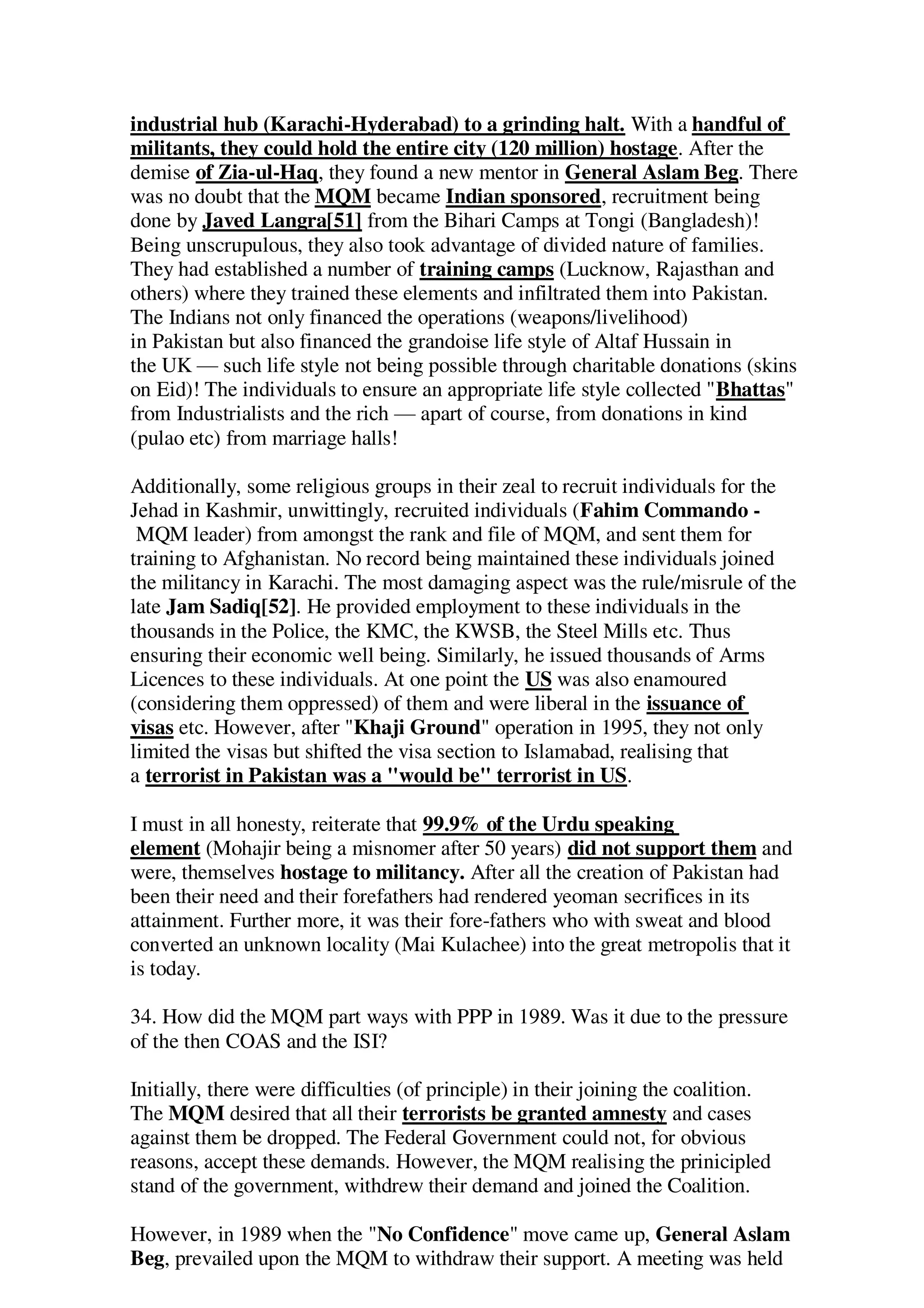 a Pakistani general gives a history lesson | PDF