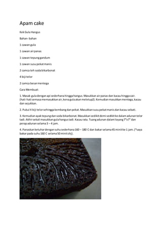 Apam cake | PDF