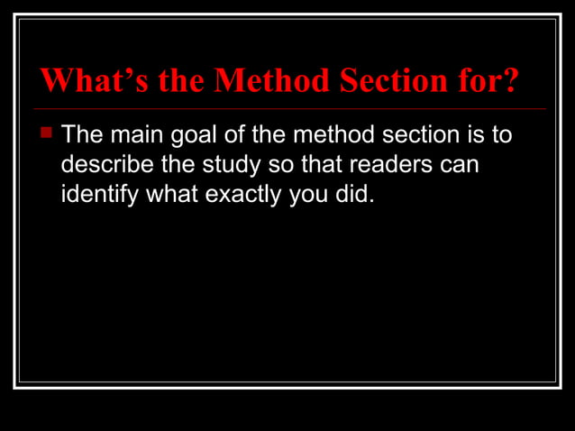 Apa method section | PPT | Science