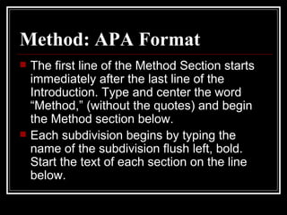 Apa method section | PPT