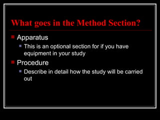 Apa method section | PPT