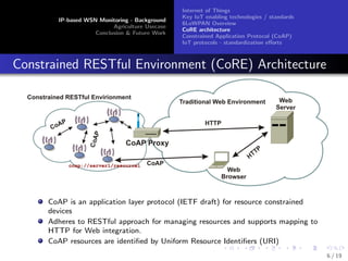 Internet of Things based approach to Agriculture Monitoring | PPT
