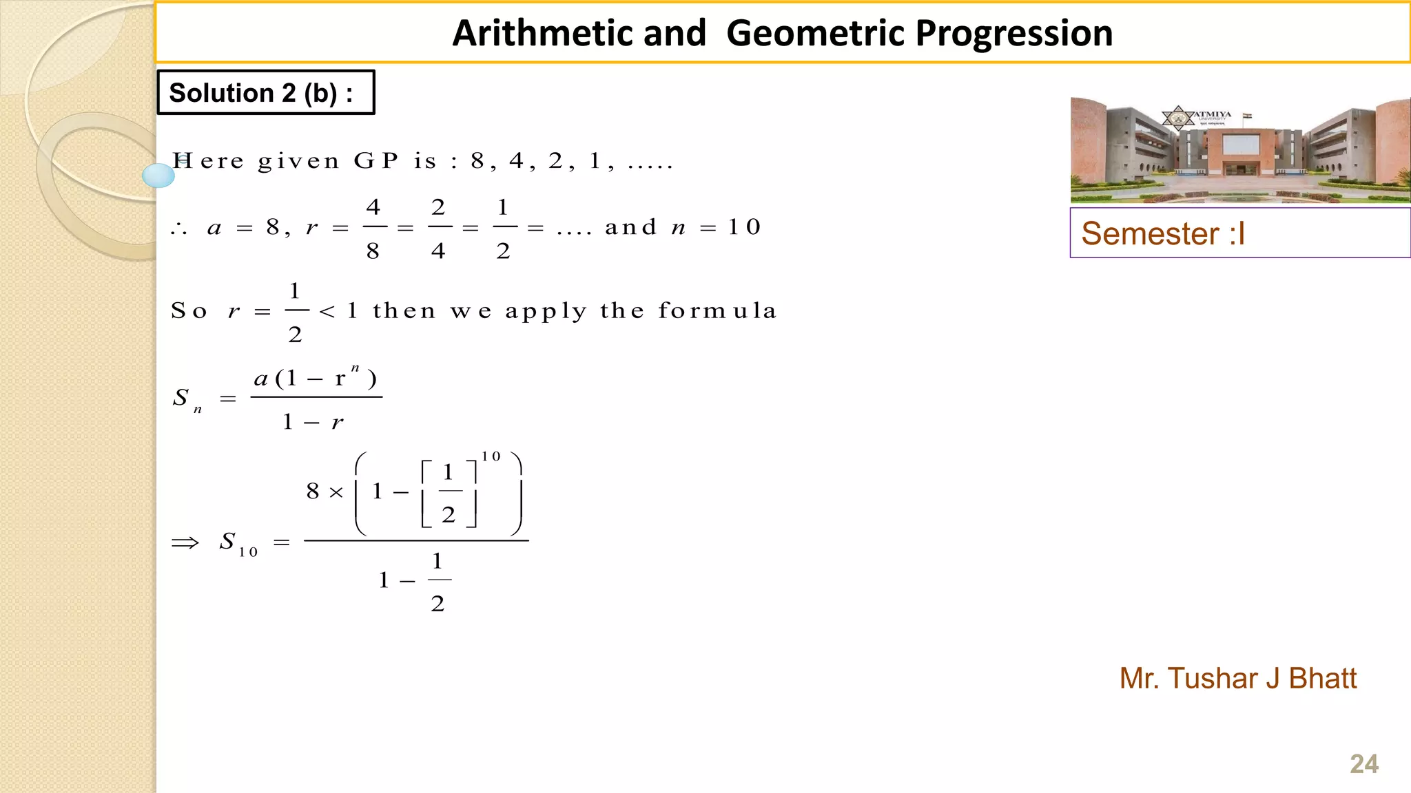 Arithmetic and Geometric Progressions | PDF
