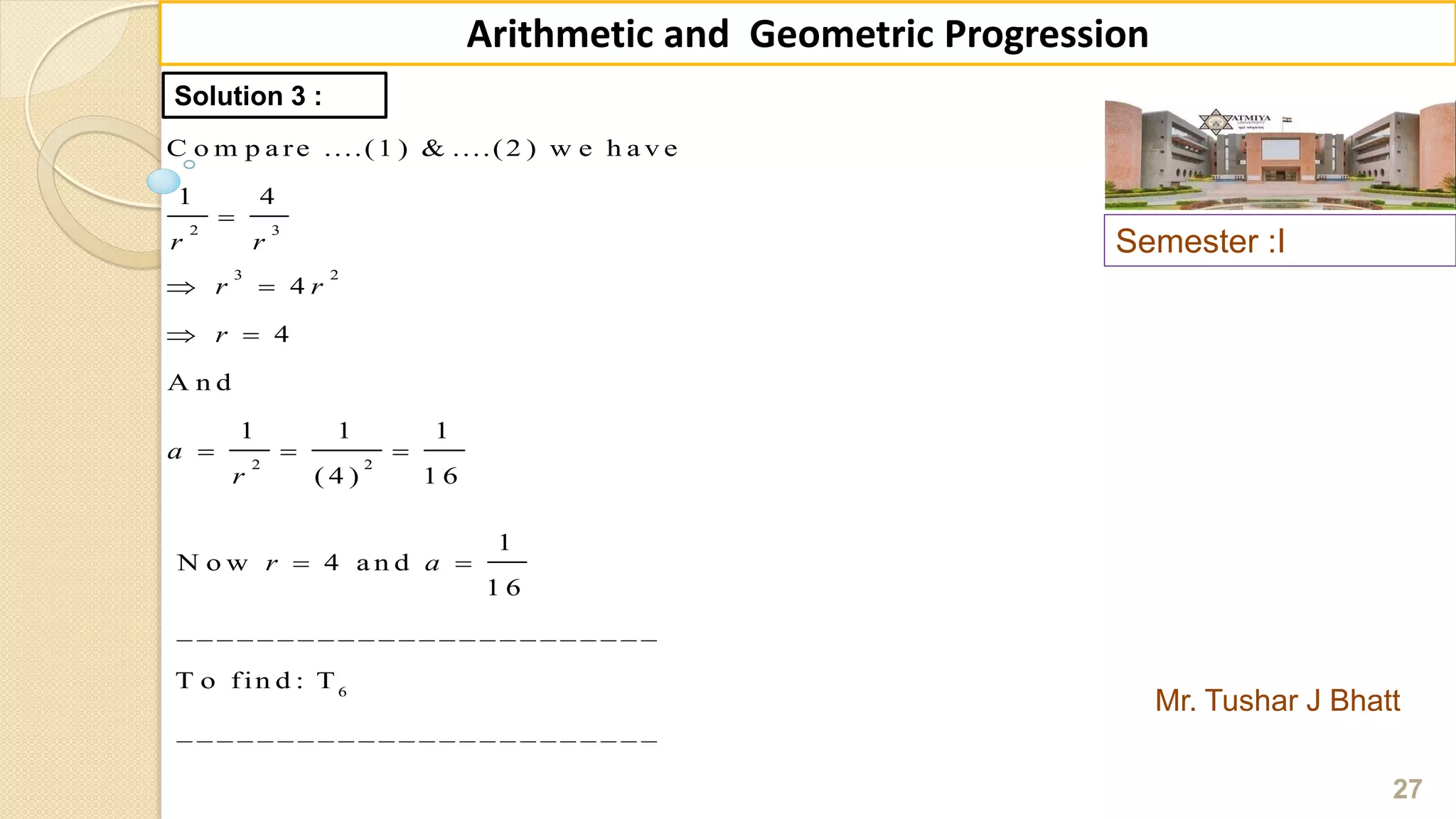 Arithmetic and Geometric Progressions | PDF