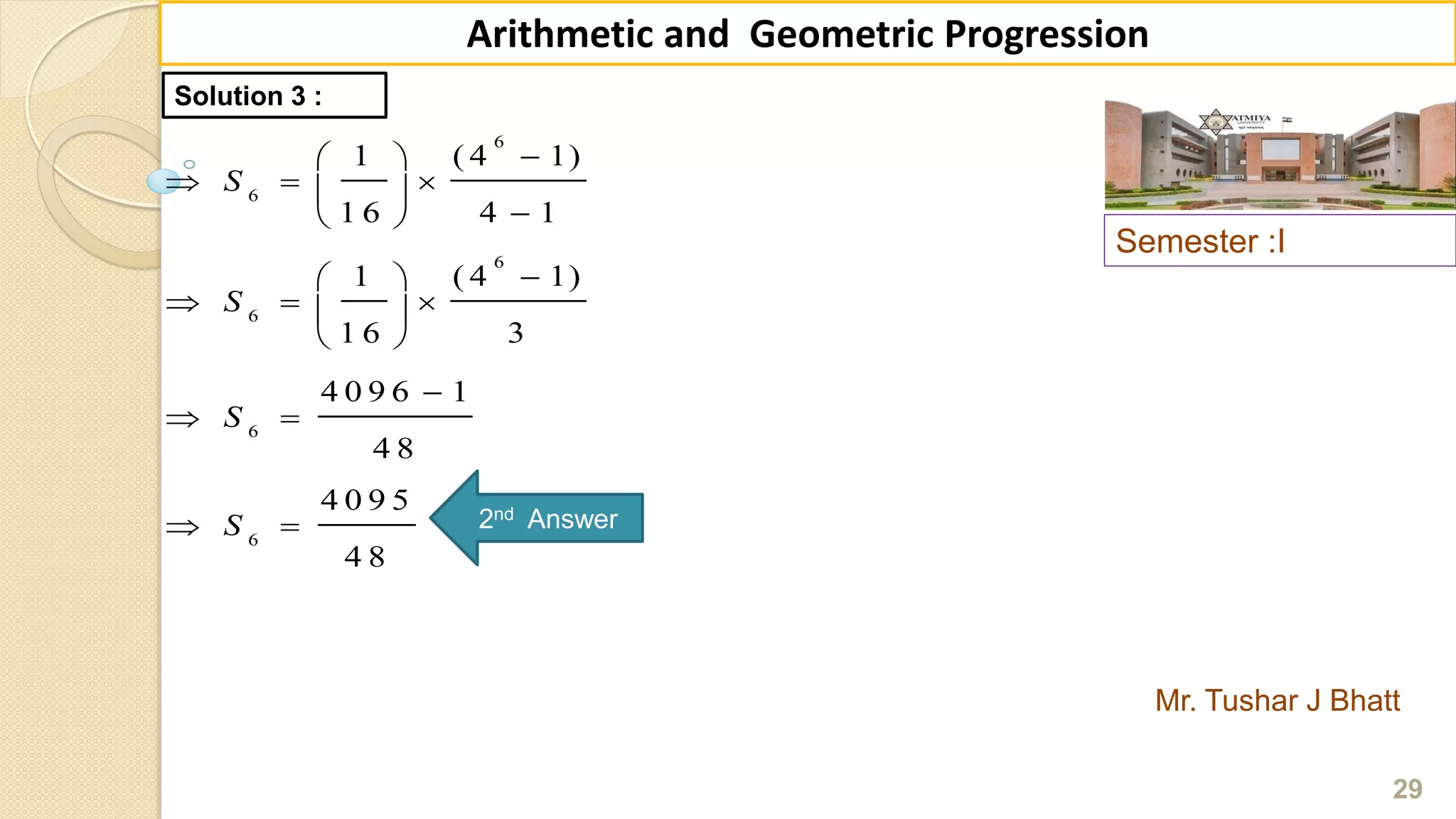 Arithmetic and Geometric Progressions | PDF