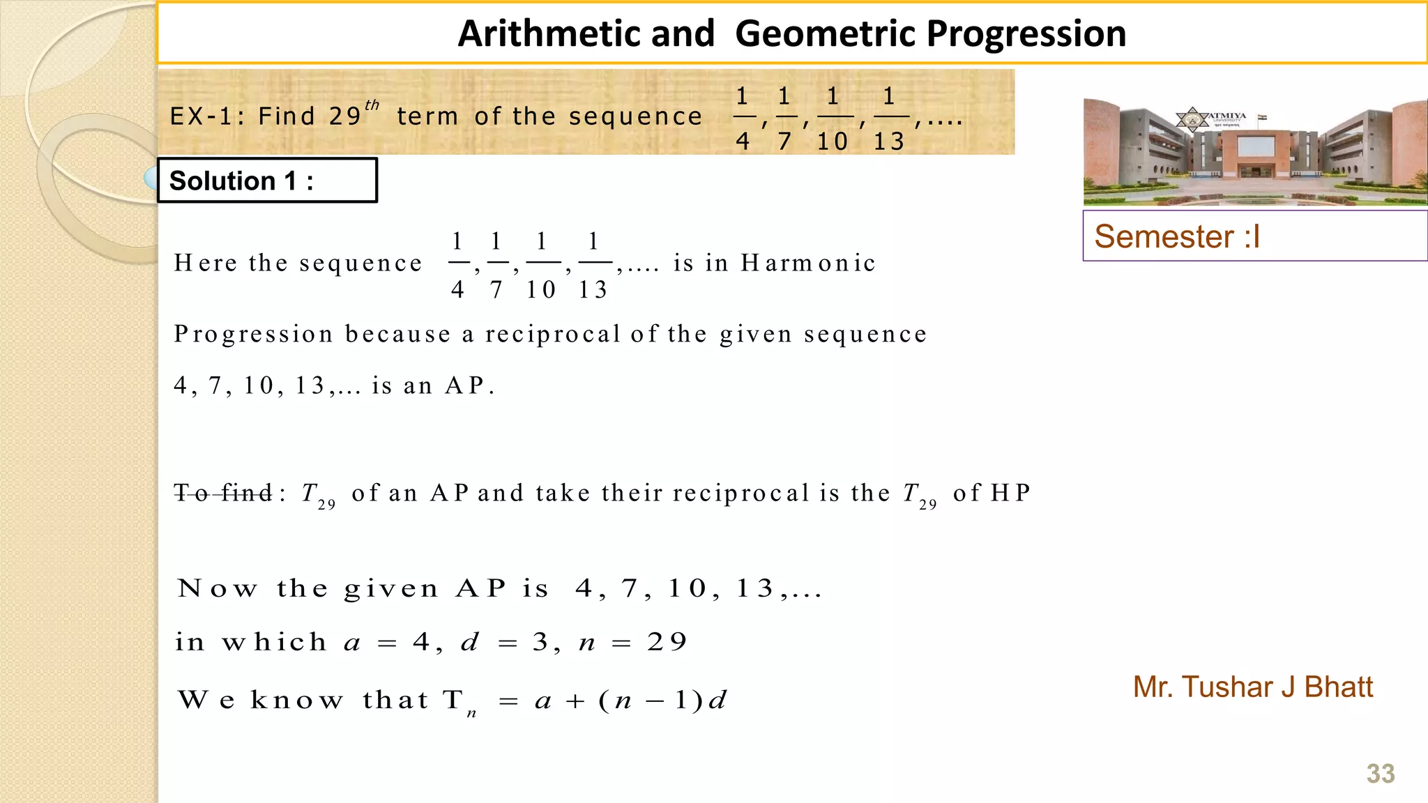 Arithmetic and Geometric Progressions | PDF